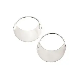 ZULA JEWELRY + DESIGN Crescent Moon Hoop Earrings - Silver