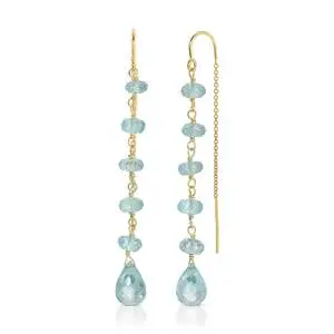 HEATHER HAWKINS Gold-filled Threader Earrings With Sky Topaz - Blue