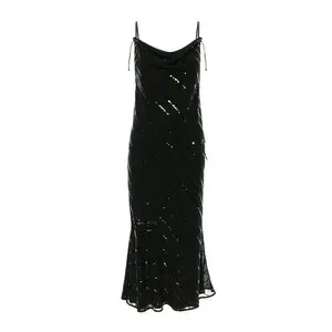 SILVIA SERBAN 3 Lengths Veil & Sequins Dress