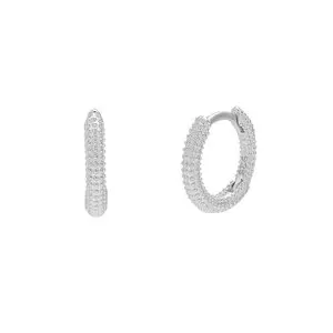 SPERO LONDON Sterling Textured Pebble Hoops - Silver