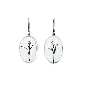 LAURA DAILI Neutrals / Black / Silver Baltic Muse Earrings - Black/silver