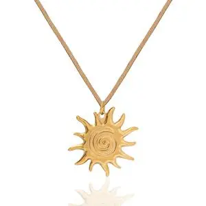 A WEATHERED PENNY Neutrals / Solar Necklace Sand Cord - Gold