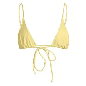 MINIMALE ANIMALE Sacred Tie Back Tassel Bikini Top Colada - Yellow