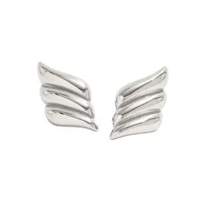 BERMUDA WATCH COMPANY Annie Apple Orelia Oversized Ridge Studs - Silver