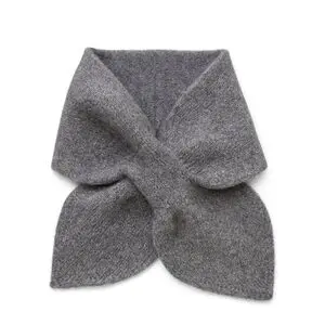 MY LITTLE NATURE Pure Cashmere Scarf Bow Tie Nek Warmer - Grey