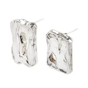 DE ROMS Abstract Molten Soulmate Earrings - Silver