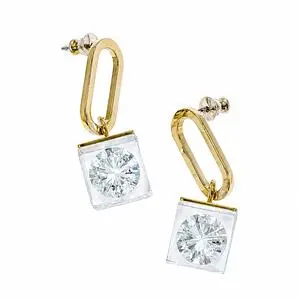 IOSTUDIO Sparkle Oval Earring Gold