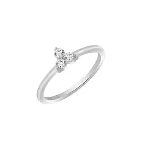 DIAMONBLISS Marilyn Monroe Dainty Trio Stone Ring - White