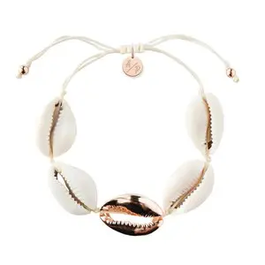 ADRIANA PAPPAS DESIGNS Metal Shell Accent Bracelet Rose Gold - White