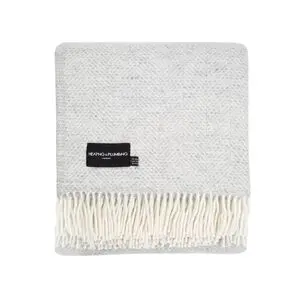 HEATING & PLUMBING LONDON Evening Tales Pure New Wool Blanket Fluffy - Grey