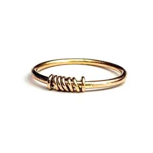VICSTONENYC FINE JEWELRY Anxiety Relief Moving Ring – 14k Gold O-ring Style - Yellow