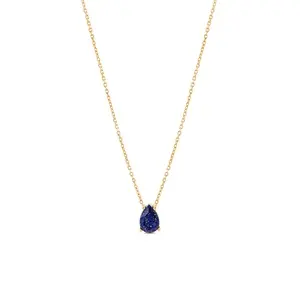SALLY SKOUFIS Pure Droplet Necklace Petite With Lapis Lazuli In 18ct Gold Vermeil - Gold/blue