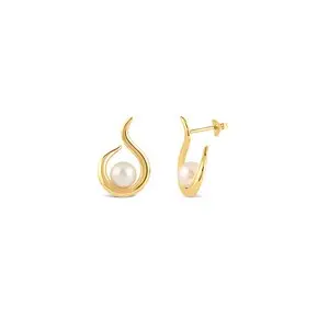 DINNY HALL Toro Pearl Twist Studs - Gold