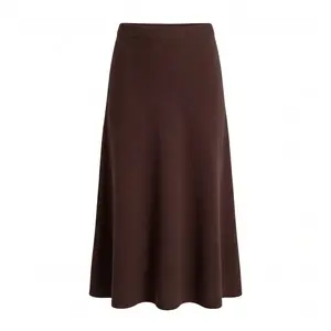 FIORA MUSE A-line Cashmere Midi Skirt - Brown