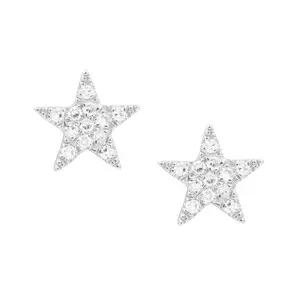KAMARIA Star Diamond Stud Earrings Gold - White