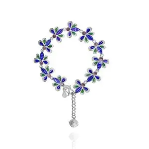 FAR EAST JEWELRY Sterling Silver & Enamel Spring Fairy Bracelet