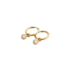 LILY FLO JEWELLERY Aurora Round Diamond Bezel Hoop Earrings - Gold
