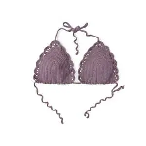 SPRINGMOONATELIER Handmade Crochet Bikini Top - Purple