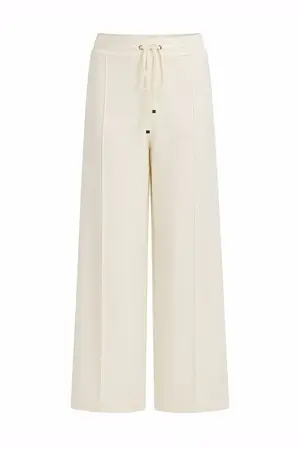 EXQUISE Neutrals Drawstring Knitted Trousers – Ecru - Beige
