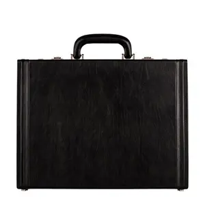 TIME RESISTANCE Leather Attaché Case Briefcase Fatherland - Black