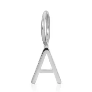 Maya Brenner Designs Gold Letter Charm White Gold - Silver