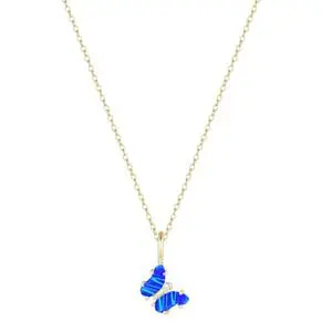 KAMARIA Mini Opal Butterfly Charm Necklace Indigo - Blue