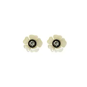 GISSA BICALHO Neutrals Handmade Acrylic Earring Camelia - Black