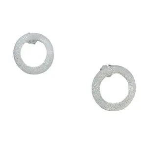 TG-JEWELLERY BY TAMARA GERVASIO Circle Satin Stud Earrings - Silver