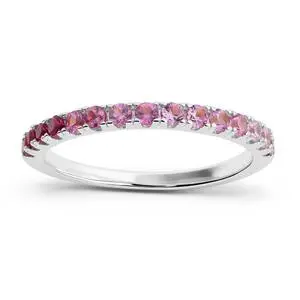 KYLIE HARPER Petite Pink Ombré Stackable Ring In Sterling - Silver