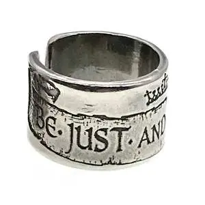 GEM KINGDOM Be Just And Fear Not Sterling Ring - Silver