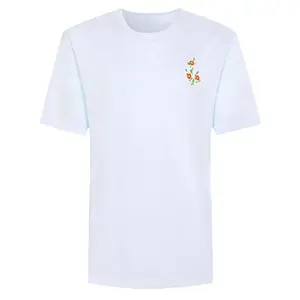 INGMARSON Floral Embroidered T-shirt Sky - Blue