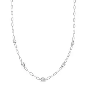 CLEMENCE WREN Asymmetric Gemstone Necklace - Silver