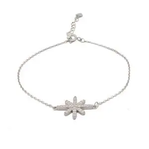 EBRU JEWELRY Guidance Star Sterling & Diamond Chain Bracelet - Silver