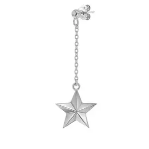 TRUE ROCKS Sterling Star Drop Earring - Silver
