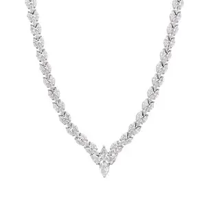LATELITA Silver / White Petal Tennis Necklace Silver - Silver/white