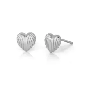 NELLOU JEWELLERY Heart Beam Stud Earrings Sterling - Silver