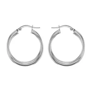 POSH TOTTY DESIGNS Sterling Large Interlinking Hoop Creole Earrings - Silver