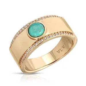 LEEADA JEWELRY Fortuna Cigar Ring Turquoise - Blue