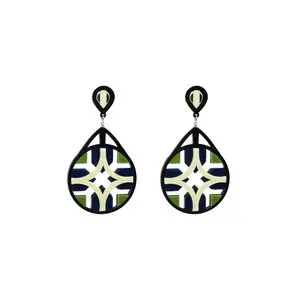 GISSA BICALHO Acrylic Handmade Earring Tile - Blue