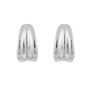 LINYA JEWELLERY Amorphous Hoop Earrings - Silver