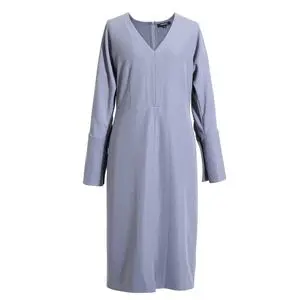 SMART AND JOY Bat Sleeve V-neck Dress - Blue