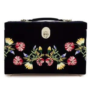 Wolf Zoe Large Jewellery Box Indigo - Blue