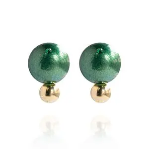 SAULE LABEL Lumi Earrings In Temple Jade - Green