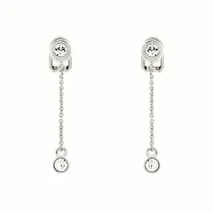 EMMA HOLLAND JEWELLERY Platinum & Crystal Droplet Clip On Earrings - Silver