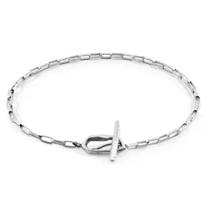 ANCHOR & CREW Alex Twist Chain T-bar Bracelet - Silver