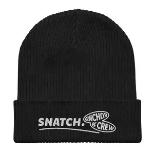 ANCHOR & CREW Snatch Gen. Organic Cotton Embroidered Beanie - Black
