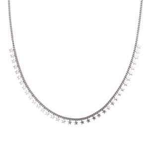SPERO LONDON Multiple Star Sterling Station Necklace - Silver