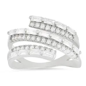 KYLIE HARPER Sterling Sprial Crossover Ring - Silver