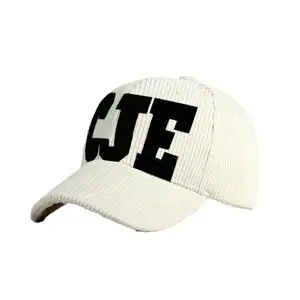 CHANEL JOAN ELKAYAM Neutrals / Off White C J E Corduroy Textured Cap - Black