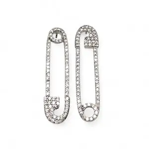JAGGED HALO JEWELRY Safety Pin Earrings - Silver